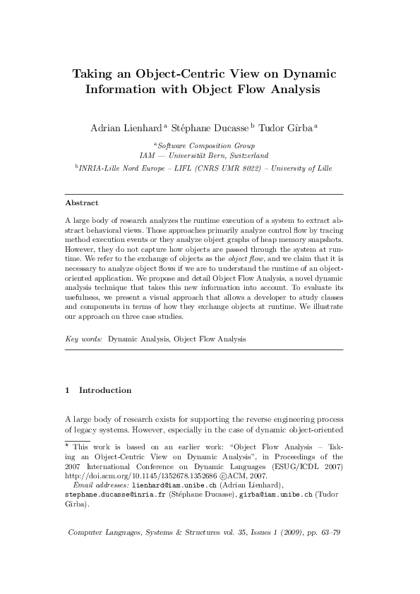 (PDF) Taking an object-centric view on dynamic information with object ...