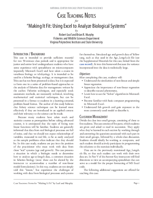 (PDF) CASETEACHING NOTES