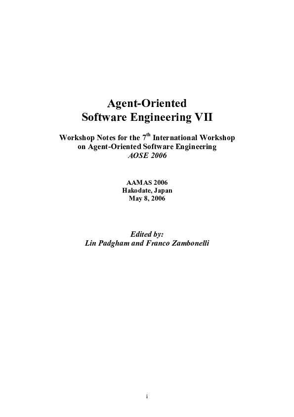 (PDF) An aspect-oriented modeling framework for designing multi-agent systems