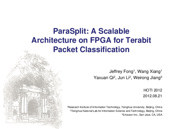 (PDF) ParaSplit: A Scalable Architecture on FPGA for Terabit Packet Classification