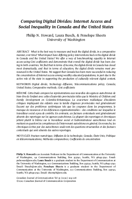 (PDF) Comparing digital divides: Internet access and social inequality ...