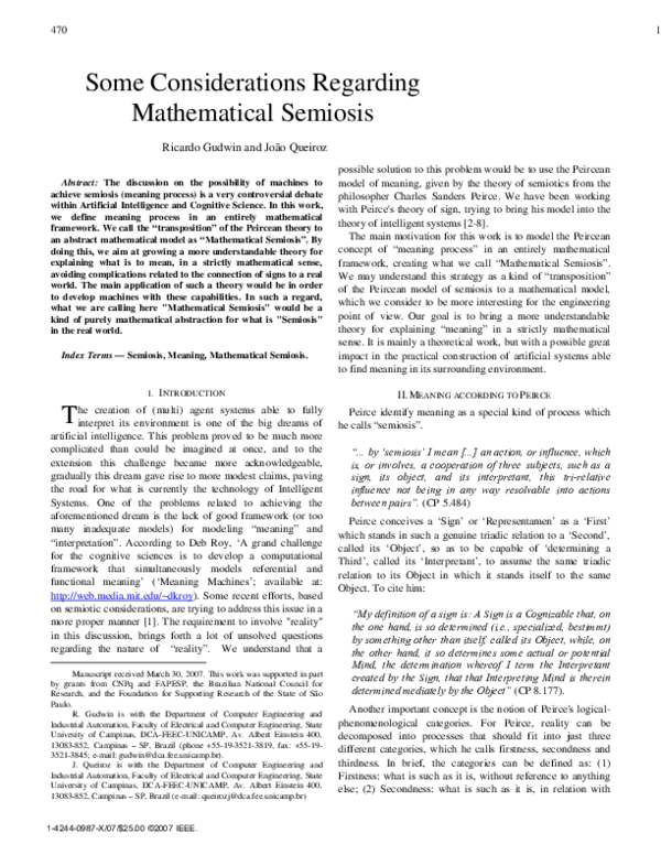 (PDF) Some considerations regarding mathematical Semiosis