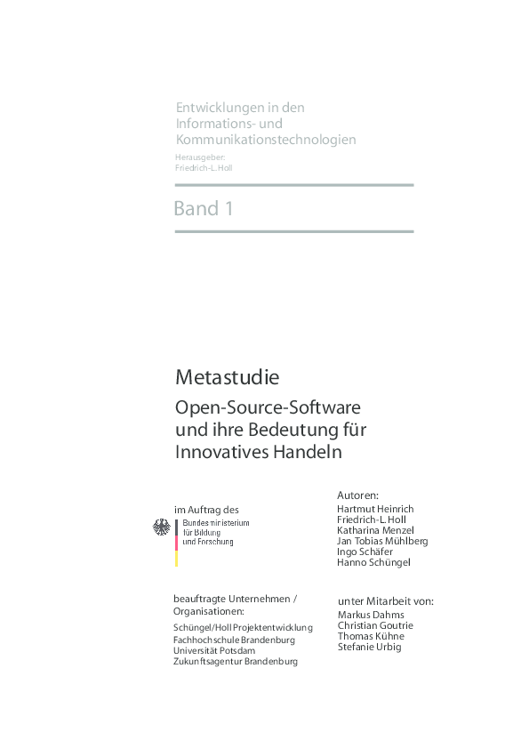 (PDF) Open-Source-Software und ihre Bedeutung für Innovatives Handeln