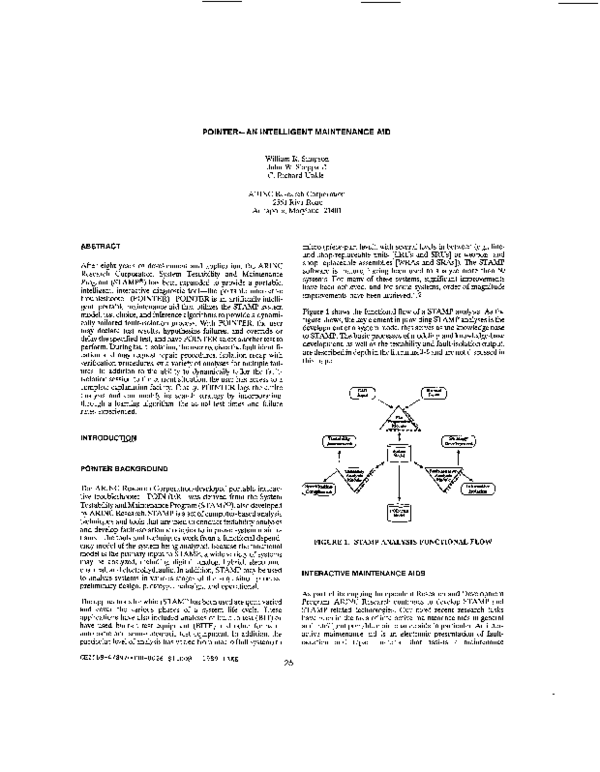 (PDF) POINTER-an intelligent maintenance aid