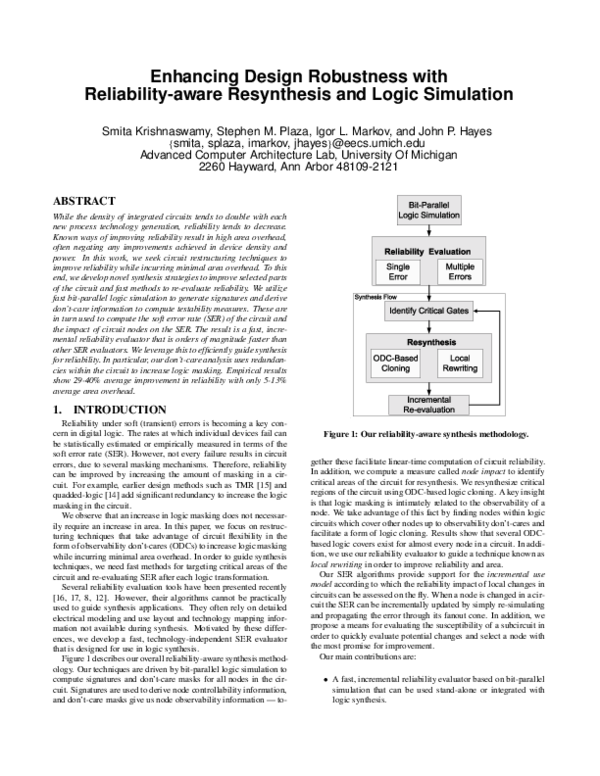(PDF) Enhancing design robustness with reliability-aware resynthesis and logic simulation
