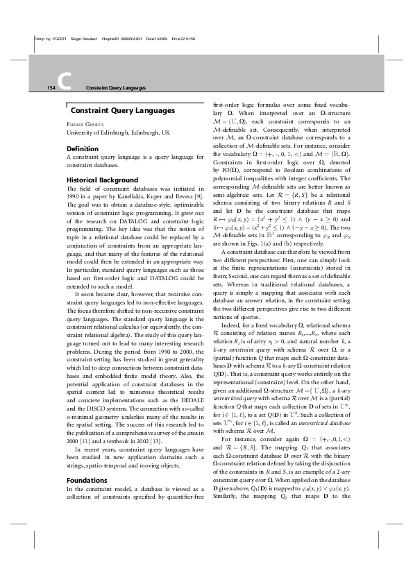 (PDF) Constraint query languages