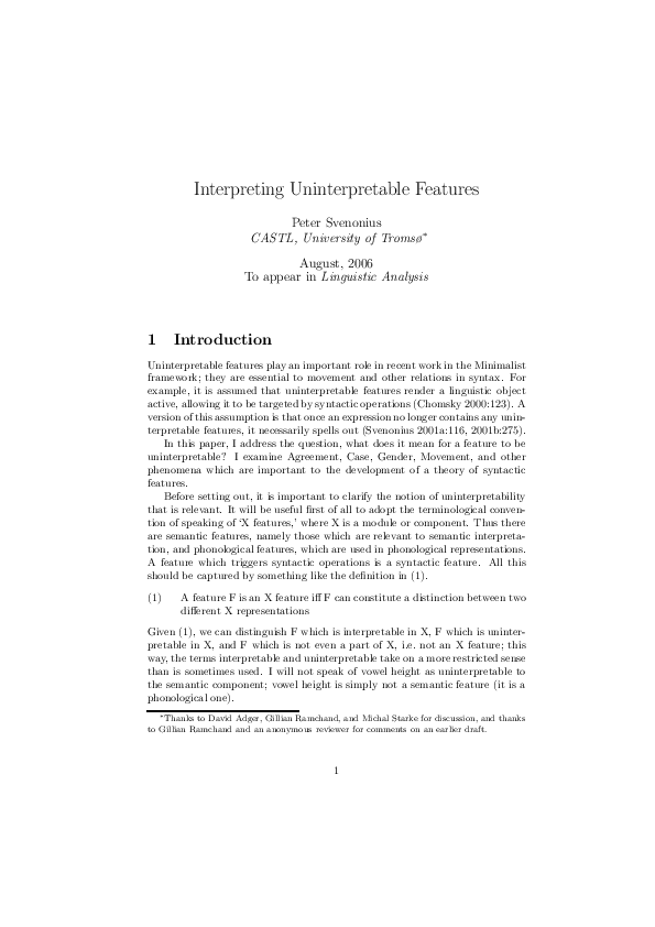 (PDF) Interpreting uninterpretable features