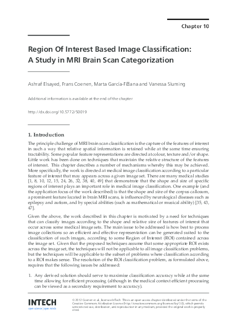 (PDF) Region Of Interest Based Image Classification: A Study in MRI ...
