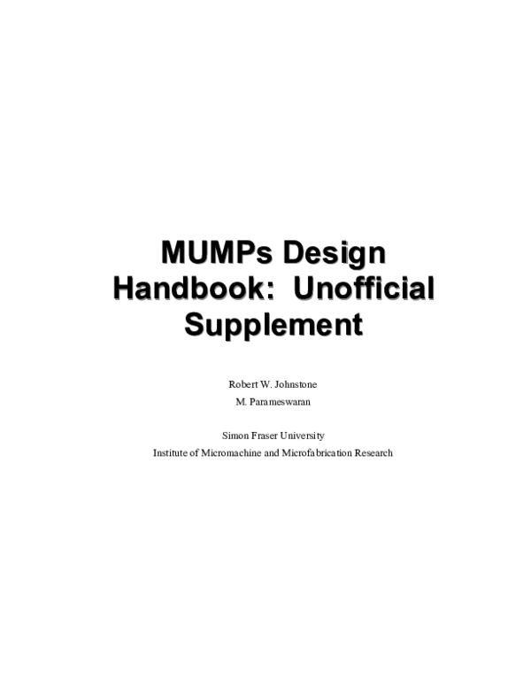 (PDF) MUMPs Design Handbook: Unofficial
