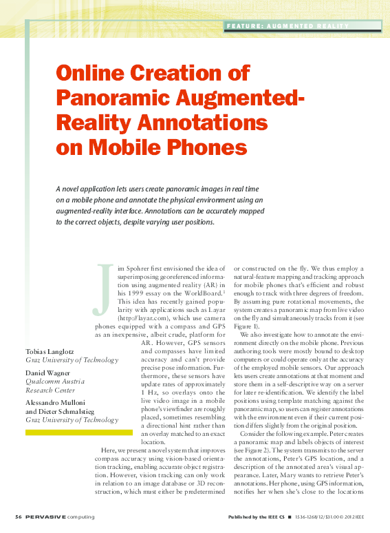 (PDF) Online creation of panoramic augmented reality annotations on ...