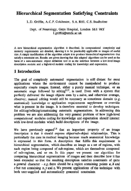 Pdf Hierarchical Segmentation Satisfying Constraints 9918