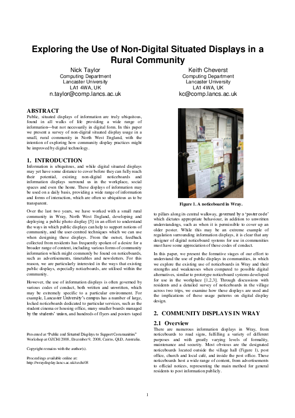 (PDF) Exploring the use of non-digital situated displays in a rural ...