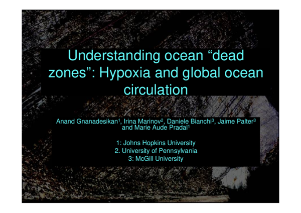(PDF) Understanding ocean “dead zones”: Hypoxia and global ocean ...