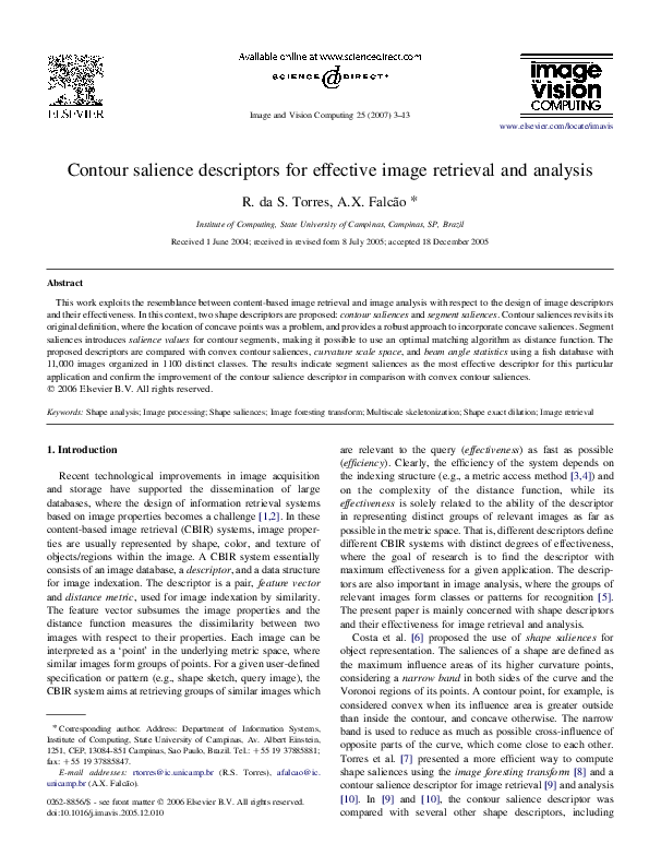 (PDF) Contour salience descriptors for effective image retrieval and analysis