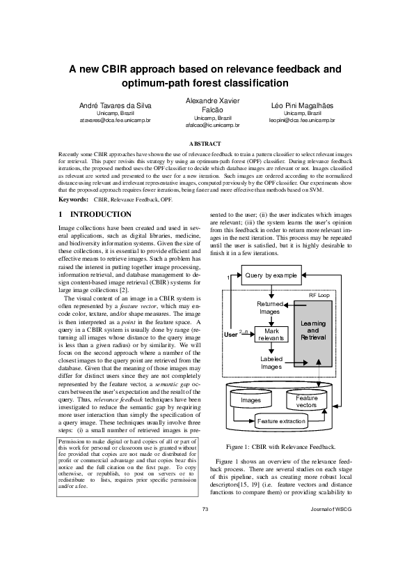 (PDF) A new CBIR approach based on relevance feedback and optimum-path forest classification