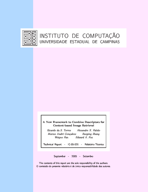 Pdf A New Framework To Combine Descriptors For Content Based Image Retrieval