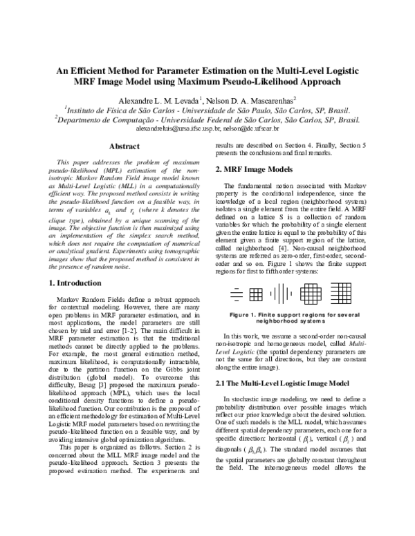 Pdf An Efficient Method For Parameter Estimation On The Multi Level