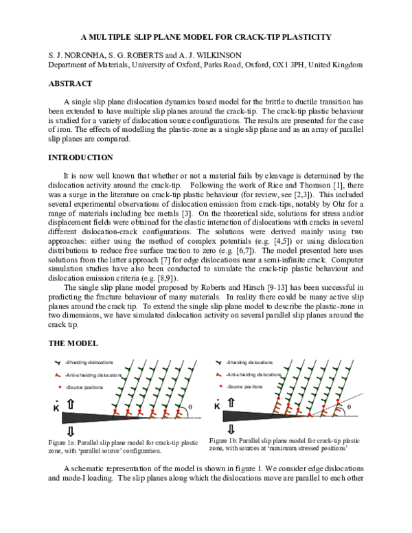 (PDF) A Multiple Slip Plane Model for Crack-Tip Plasticity