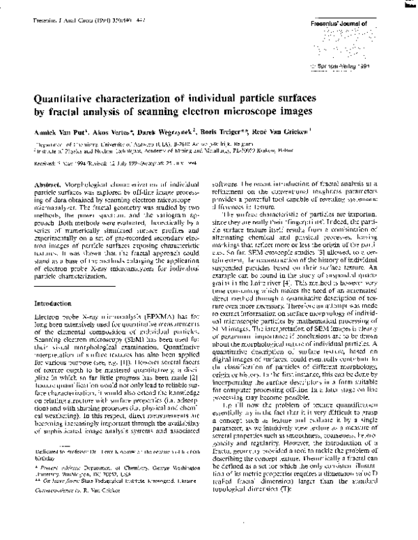 (PDF) Quantitative characterization of individual particle surfaces by fractal analysis of ...