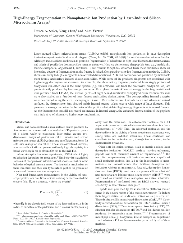 (PDF) High-Energy Fragmentation in Nanophotonic Ion Production by Laser ...
