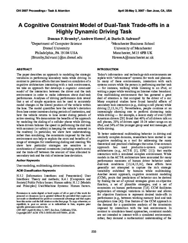 (PDF) A cognitive constraint model of dual-task trade-offs in a highly ...
