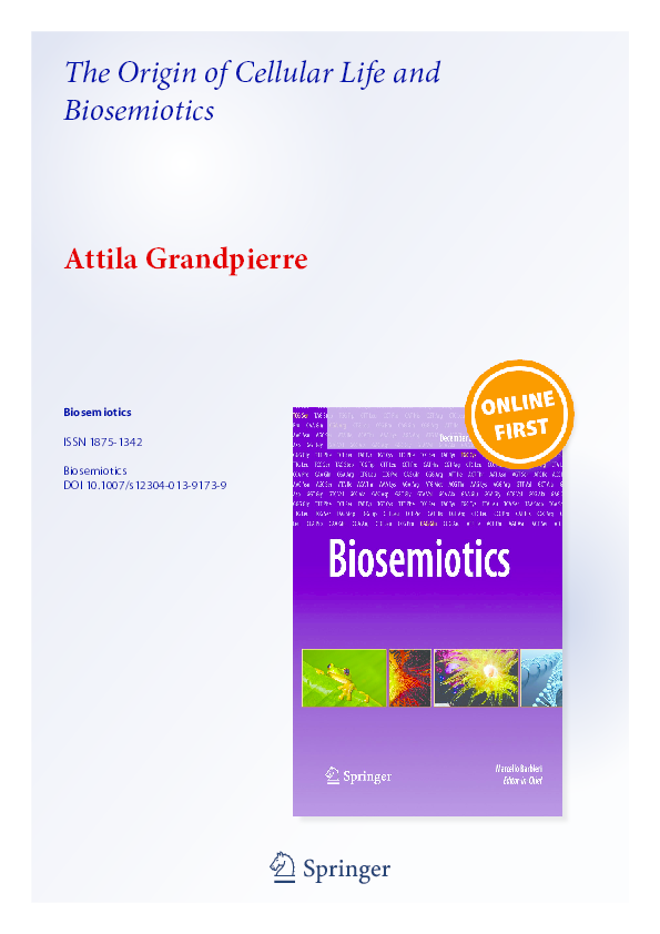 (PDF) The Origin of Cellular Life and Biosemiotics