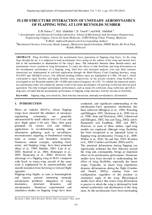 (PDF) Aero-Elasticity in Flapping Wings at Low Re