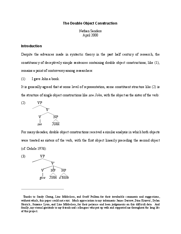 (PDF) The double object construction