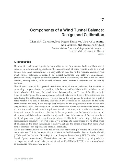 (PDF) Components of a Wind Tunnel Balance: Design and Calibration