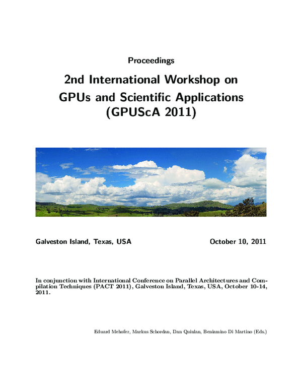 Pdf Optimizing Opencl Kernels For Iterative Statistical Applications On Gpus