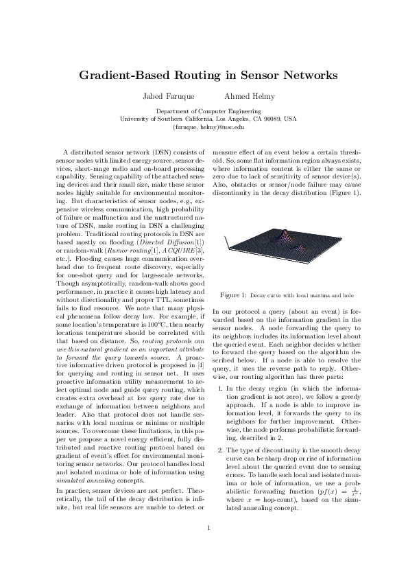 (PDF) Gradient-based routing in sensor networks