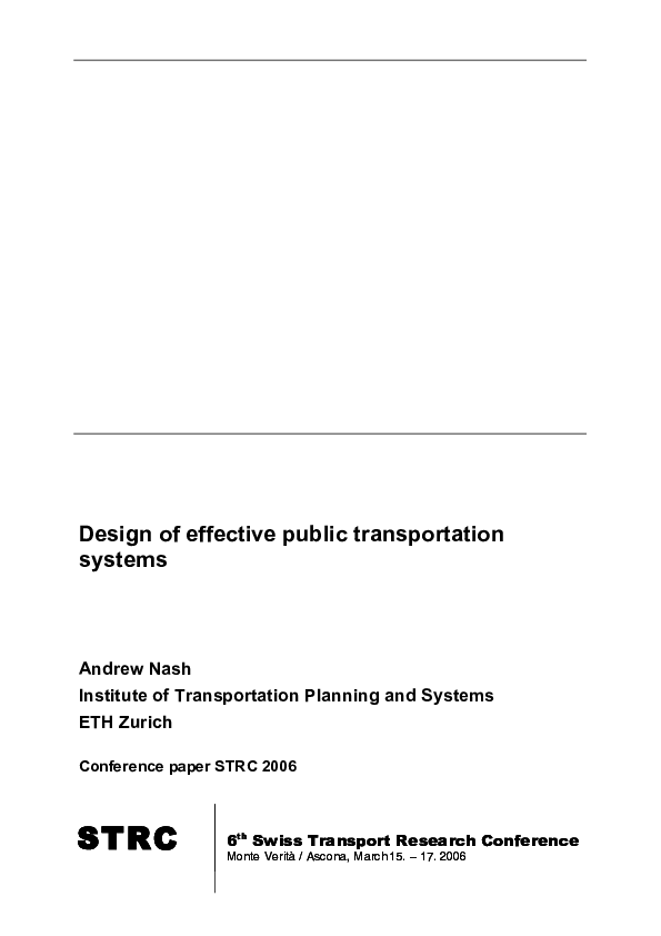 (PDF) Design of effective public transportation systems