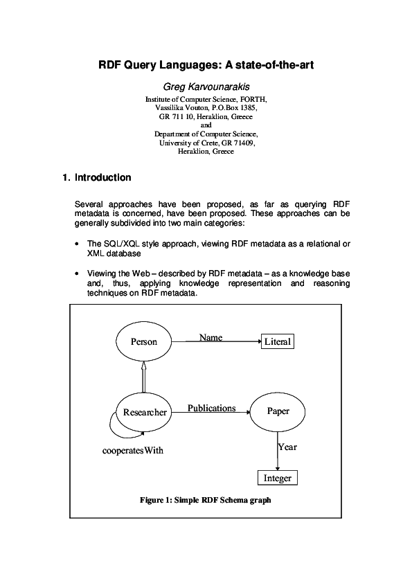 (PDF) RDF Query Languages: A state-of-the-art