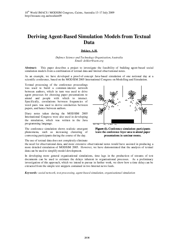 (PDF) Deriving Agent-Based Simulation Models from Textual Data