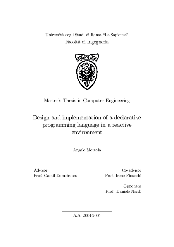 (PDF) Design and implementation of a declarative programming language ...