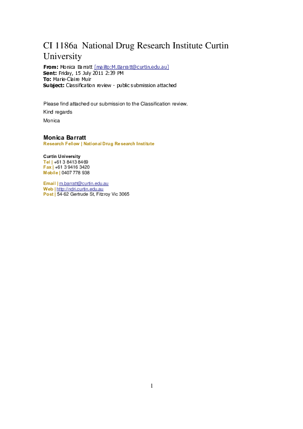 (PDF) Public submission ALRC National Classification Scheme review