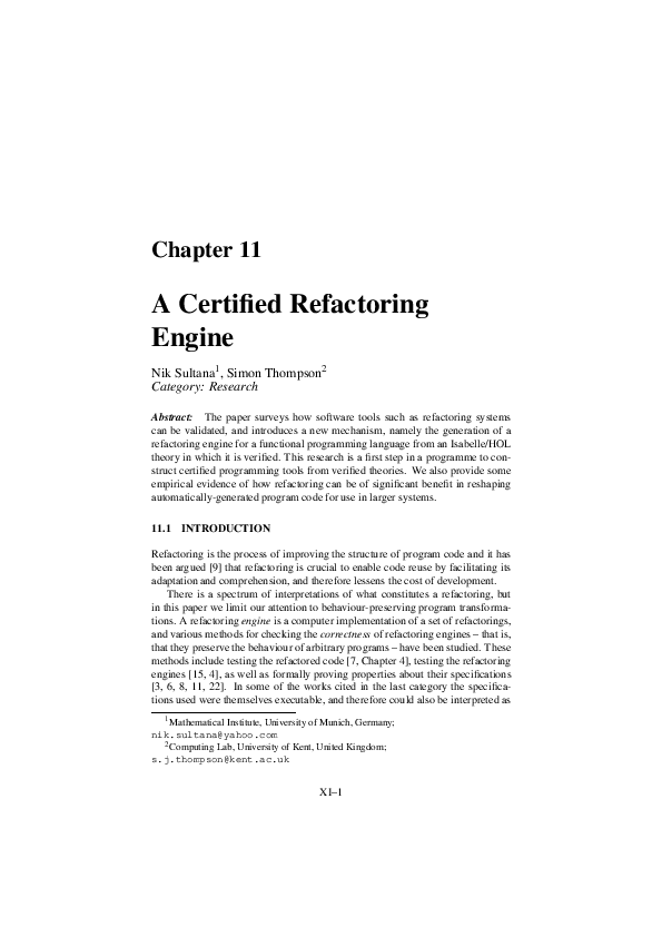 (PDF) A Certified Refactoring Engine