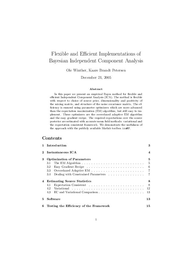 Pdf Flexible And Efficient Implementations Of Bayesian Independent