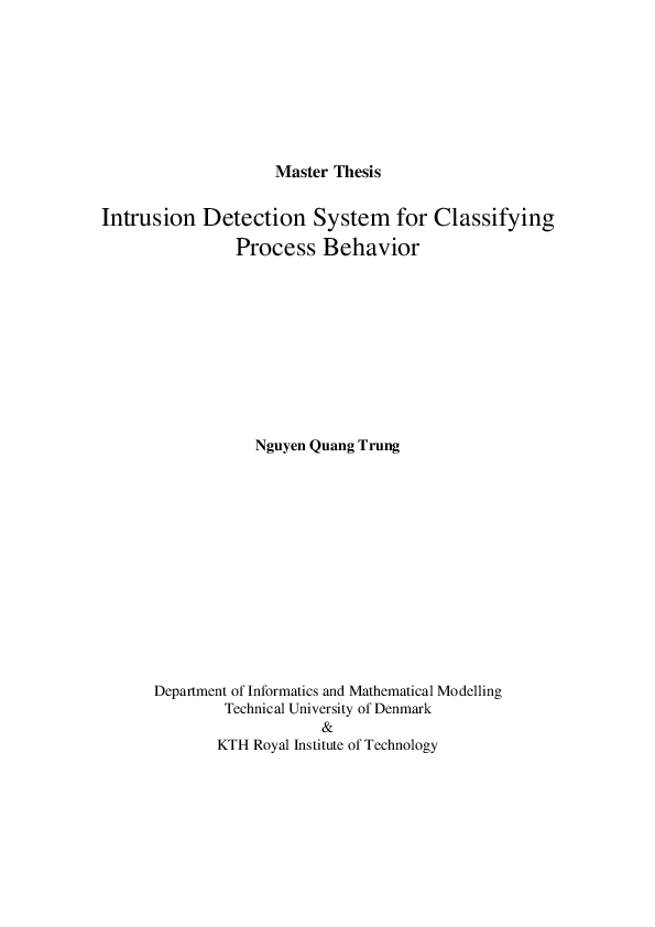 (PDF) Intrusion Detection System for Classifying Process Behavior