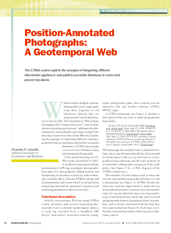 (PDF) Position-annotated photographs: A geotemporal web