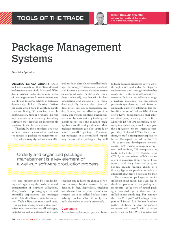 (PDF) Package Management Systems