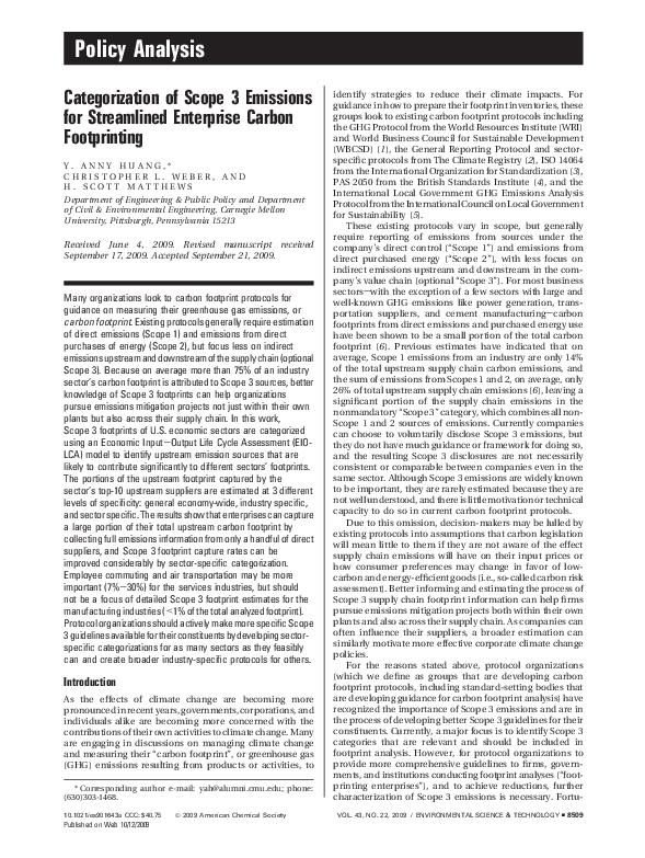 (PDF) Categorization of scope 3 emissions for streamlined enterprise ...