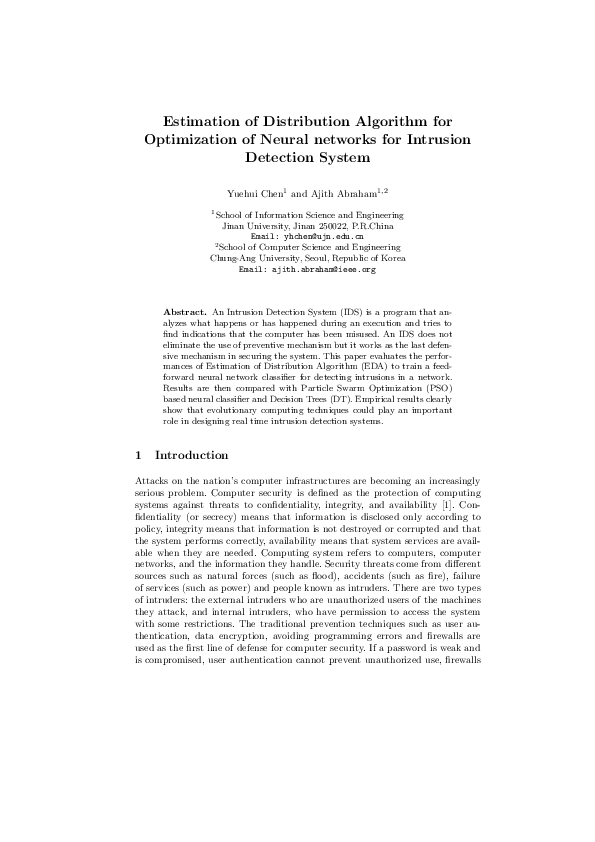 (PDF) Estimation of distribution algorithm for optimization of neural networks for intrusion ...