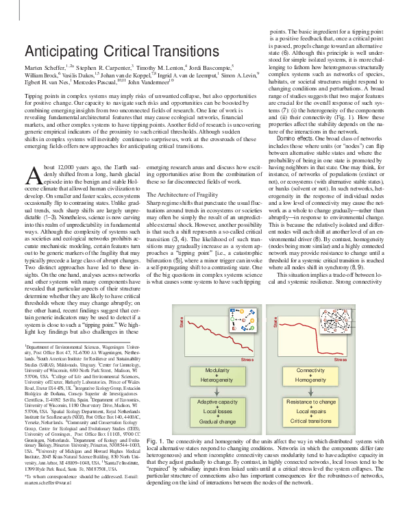(PDF) Anticipating critical transitions