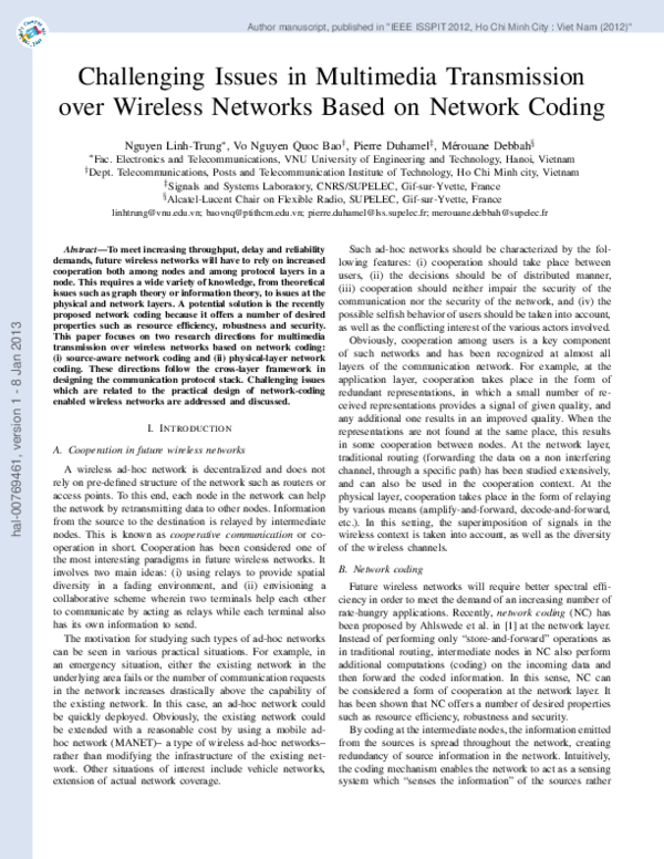 (PDF) Challenging Issues in Multimedia Transmission over Wireless ...