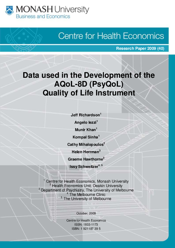 (PDF) Data used in the Development of the AQoL-8D (PsyQoL) Quality of ...