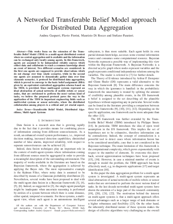 (PDF) A Networked Transferable Belief Model Approach for Distributed Data Aggregation