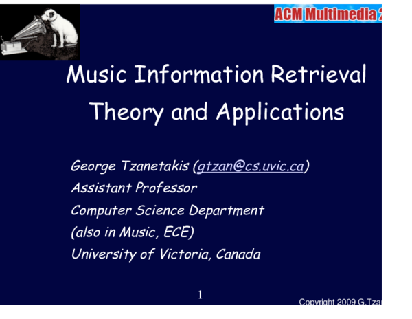 Pdf Music Information Retrieval Theory And Applications