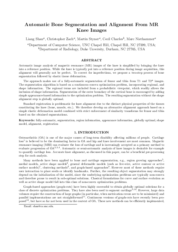 (PDF) Automatic bone segmentation and alignment from MR knee images ...