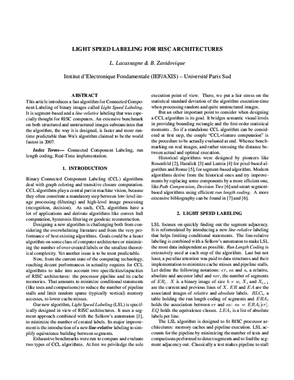 (PDF) Light speed labeling for Risc architectures